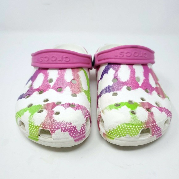 CROCS | Shoes | Crocs Kids Multi Tie Dye Drip Classic Clogs J Slides ...